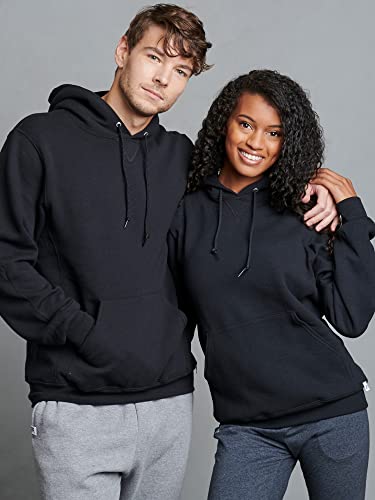Russell Athletic Mens Dri-power Fleece Hoodies, Moisture Wicking, Cotton Blend, Relaxed Fit, Sizes S-4x, Black Pullover, 3X-Large US