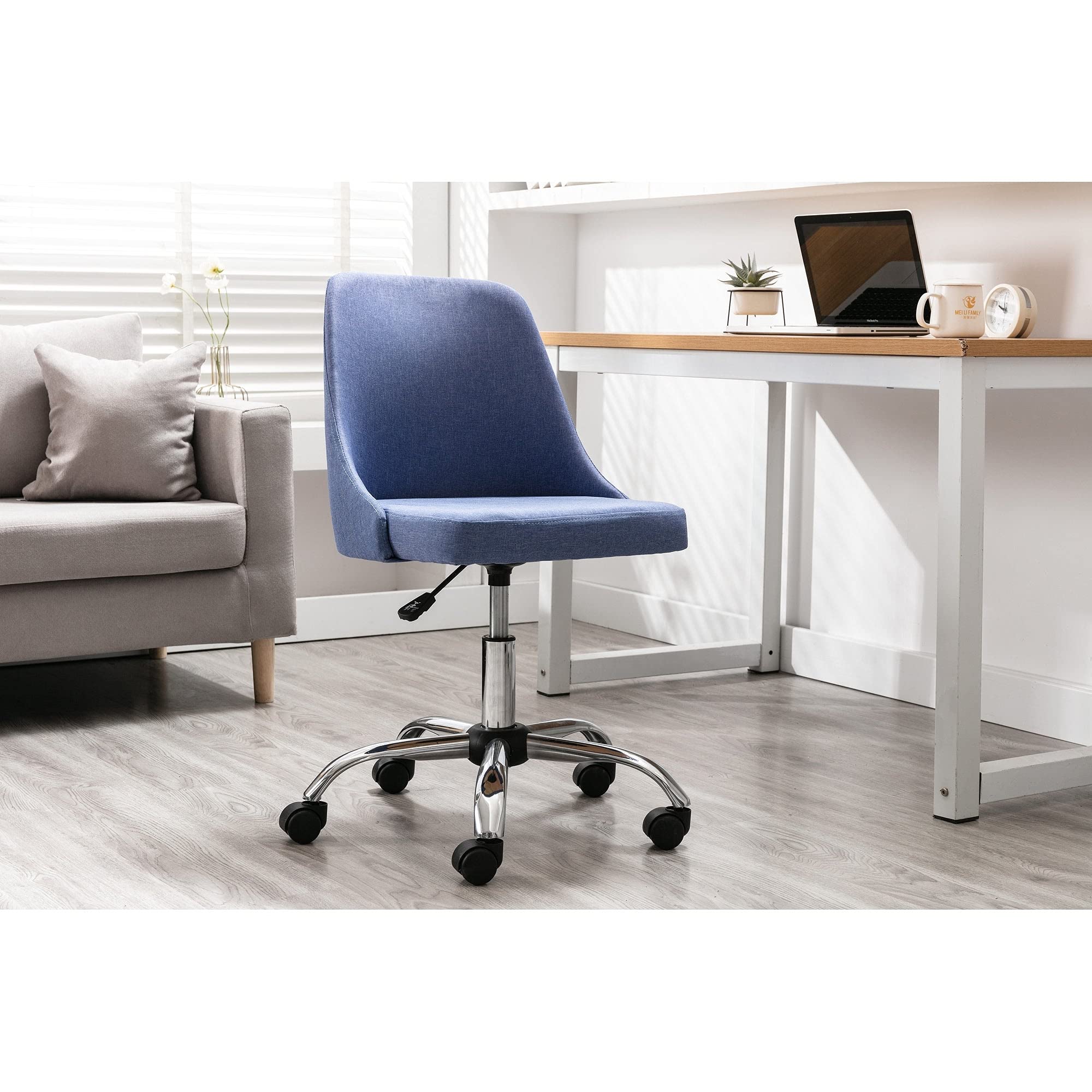 Porthos Home Roache Hemp Fabric Upholstery Swivel Office Chair Green