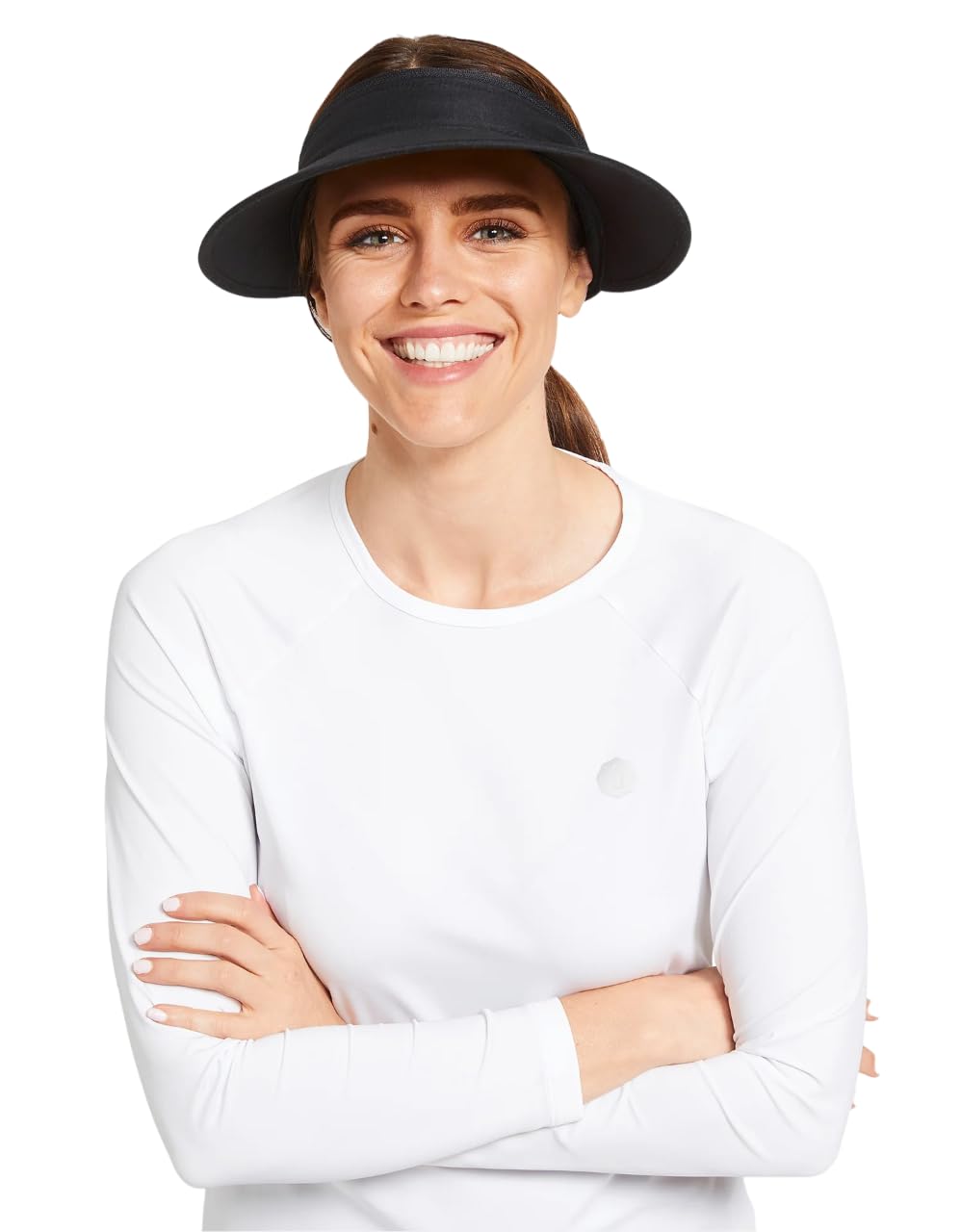 Solbari UPF 50+ Protective Wanderlust Visor for Women – One Size, Black