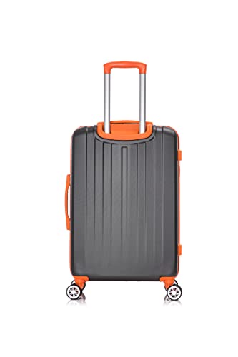 Rockland Malibu Hardside Spinner Wheel Luggage, Charcoal, 19", 24", 28"