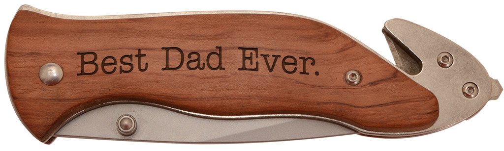 ThisWear Best Dad Ever Laser Engraved Stainless Steel Folding Survival Knife