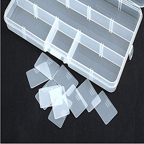 YOBAIH Fishing Tackle Box 15 Compartments Storage Case Box Plastic Fishing Lure Spoon Hook Bait Tackle Box Small Accessory Box Square Fishhook Box