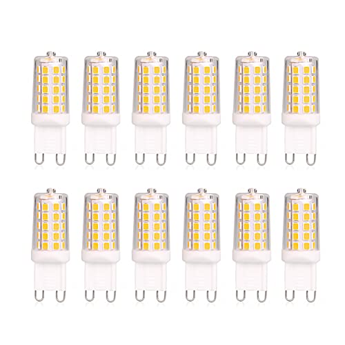 Yosenmi G9 LED Bulb 4W, 40W Halogen Bulb Equivalent, 6000K Daylight White, 120V Not Dimmable G9 Base Light Bulb,12-Pack