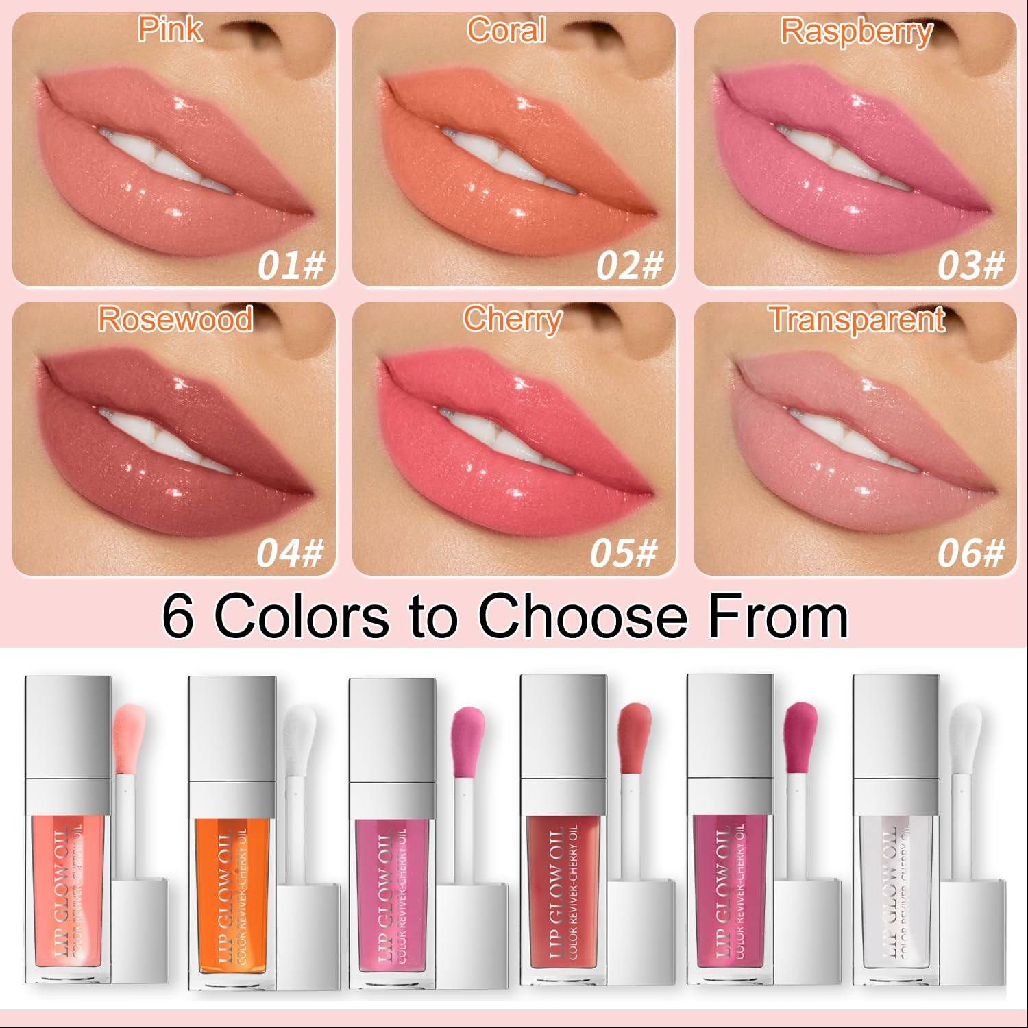 Yrarbil Hydrating Lip Glow Oil, Moisturizing Lip Plumper Gloss, No-Sticky Transparent Plumping Lip Gloss Tinted Lip Balm for Lip Care and Dry Lips (Cherry)