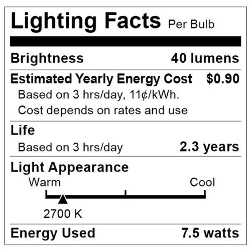 Satco S3606 120V Medium Base 7.5-Watt S11 Incandescent Lamp, Clear
