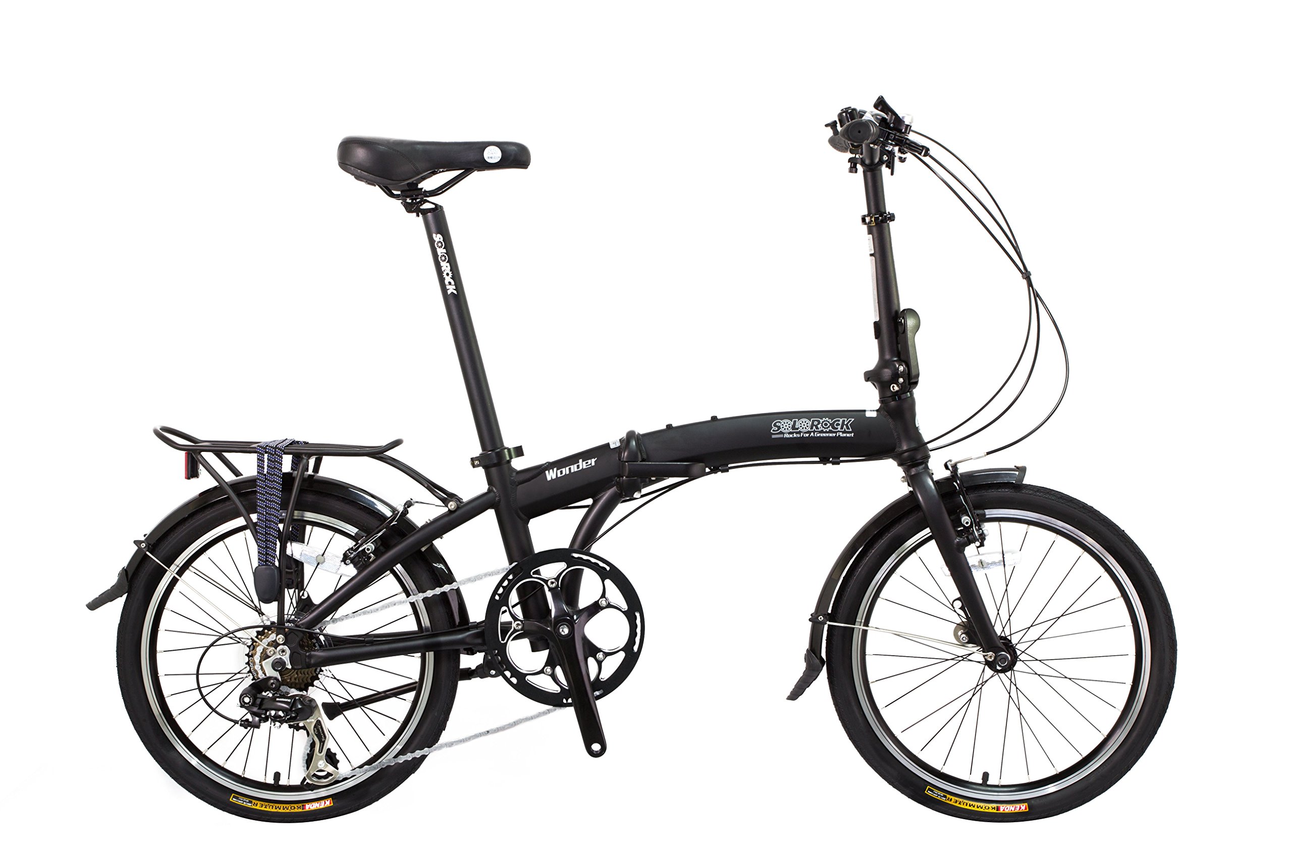 SOLOROCK 20" 8 Speed Aluminum Folding Bike - Wonder V Brakes (Metallic Blue)