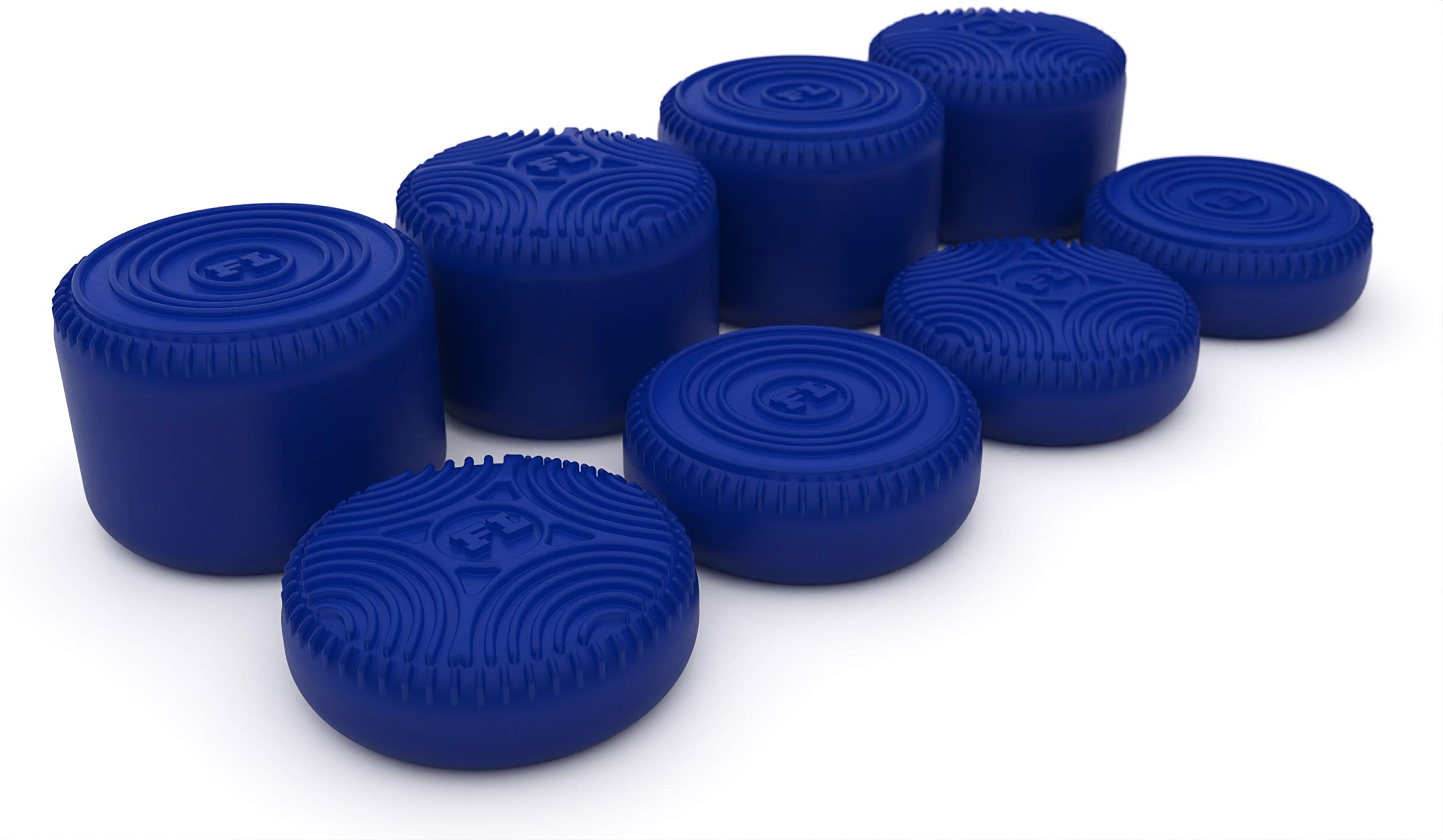 Raised Thumb Grips (8pc) for PlayStation 5 Dualsense by Foamy Lizard – Sweat Free 100% Silicone Precision Antislip Rubber Analog Stick Grips Compatible with PS5, PS4, Stadia & Switch Pro (Blue)