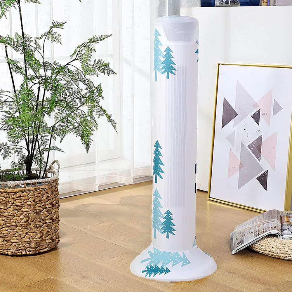 Yrzper Tower Fan Dust Cover Moisture proof Dustproof Tower Cover Washable Tower Sleeve Dust Proof Protective Cover Dustproof & Moisture-Proof for Household Tower Fan Pedestal (trees, Larger)