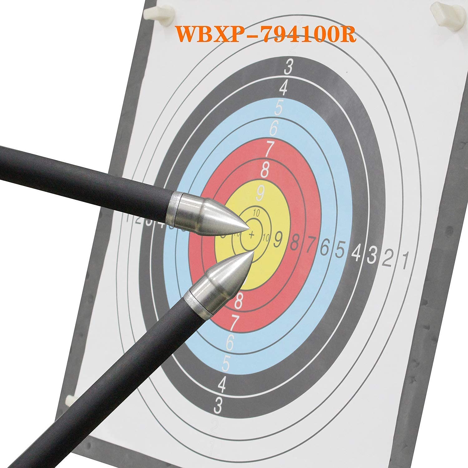 Wisdom 100 Grains Arrow Field Points 5/16 inch 7.94mm Stainless Steel Bullet Point Archery Tip for Bow Hunting Target Practice Inserts 1 Dozen 12 PCS