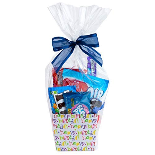 Purple Q Crafts Clear Basket Bags 16โ x 24โ Cellophane Gift Bags, Small 1.2 Mil Thick (20 bags)