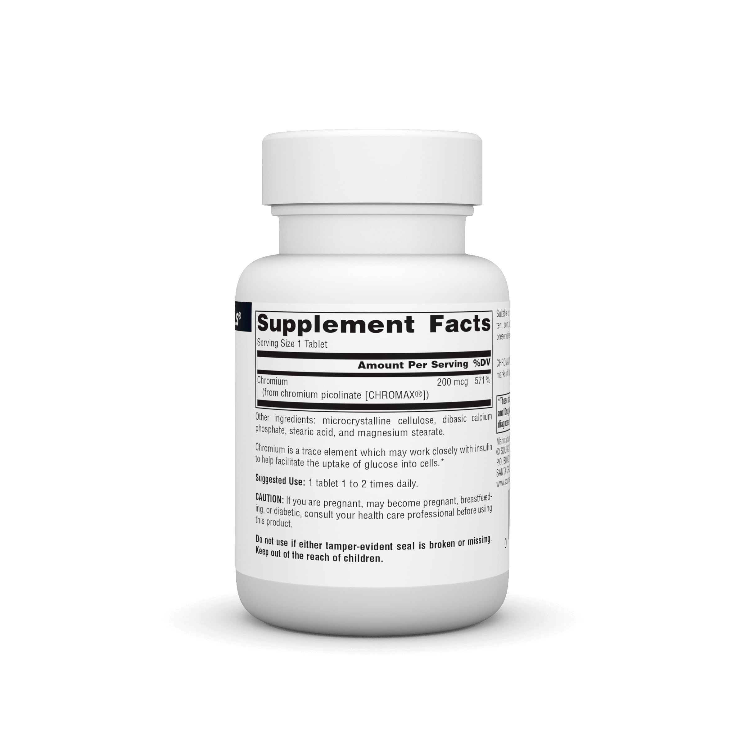 Source Naturals Chromium Picolinate 200 Mcg Tablet, 120 Count