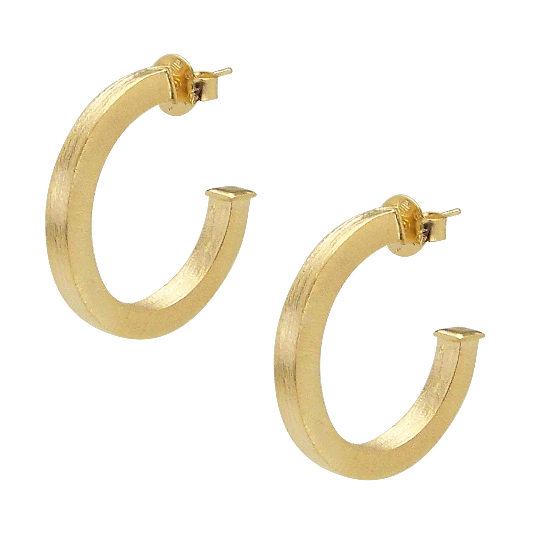 Sheila Fajl Ilana Square Tube Hoop Earrings in Champagne