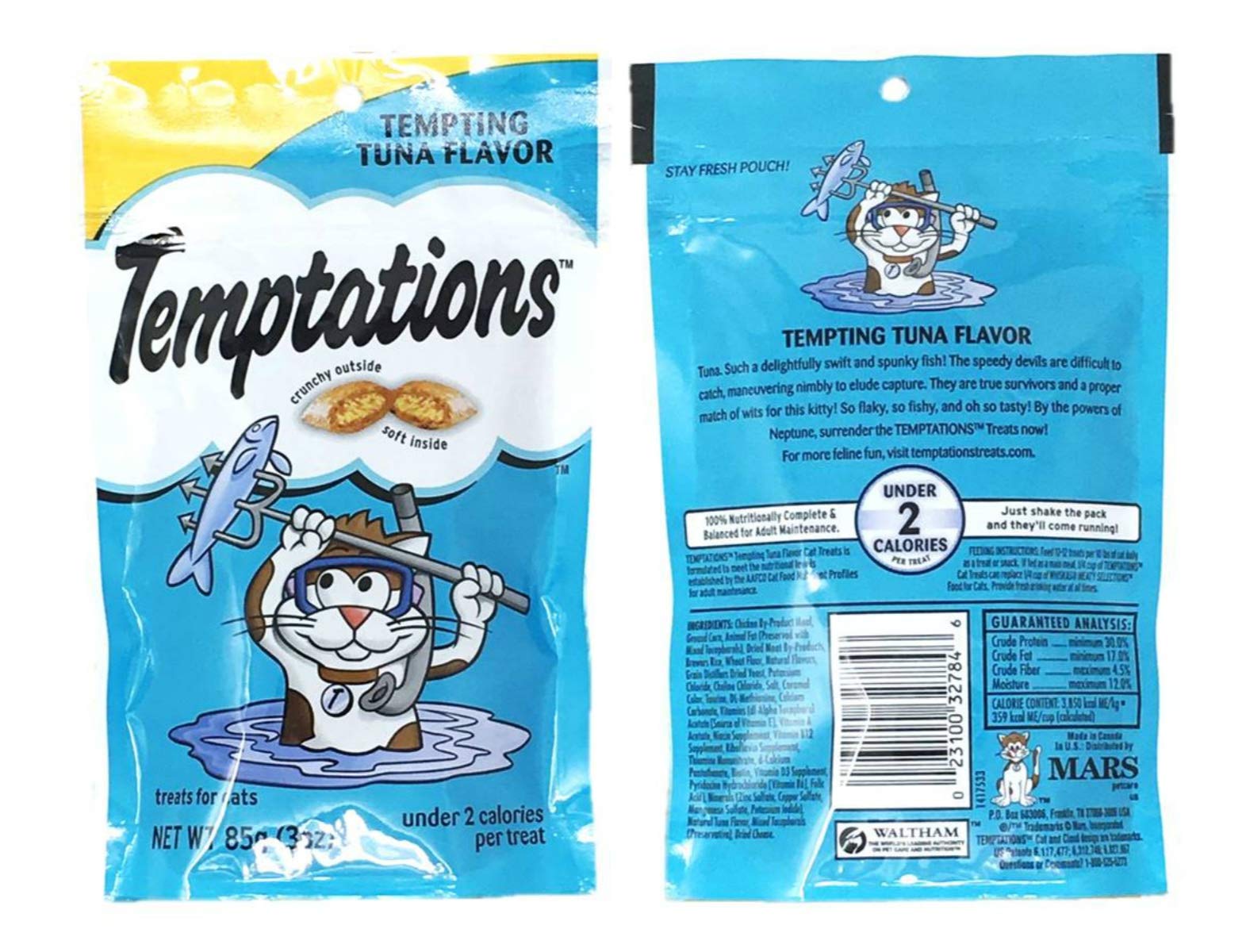Temptations Cat Treats Variety Pack Bundle of 4 Flavor Pouches (Rockin? Lobster, Shrimpy Shrimp, Tempting Tuna, Tantalizing Turkey; 3 oz Each)