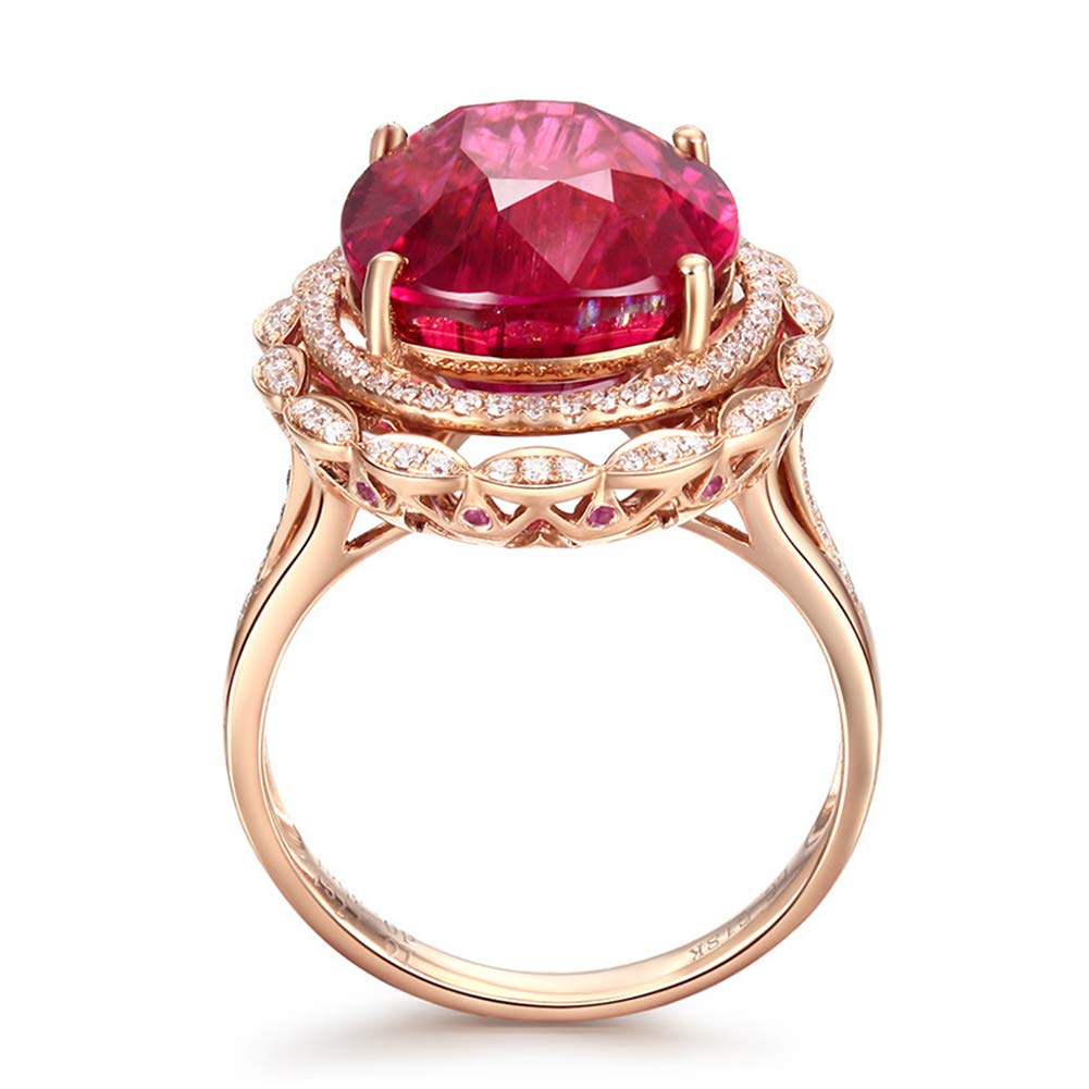 shiYsRL Exquisite Jewelry Ring Love Rings Luxury Women Faux Pigeon Blood Ruby Adjustable Finger Ring Wedding Jewelry Gift Wedding Band Best Gifts for Love with Valentine's Day - Rose Gold