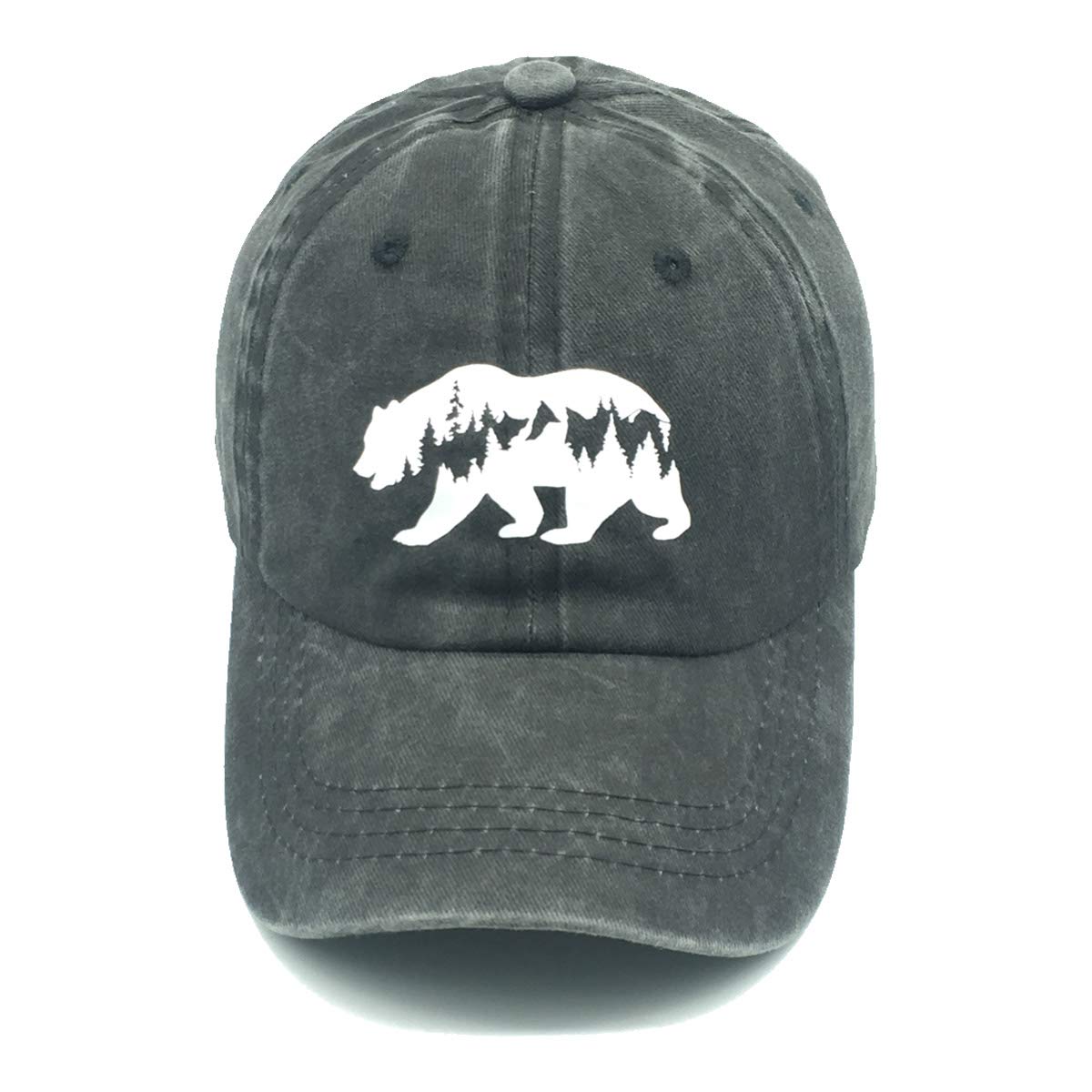 Waldeal Boys' Bear Mountain Vintage Hat Toddler Kids Adjustable Baseball Cap Black