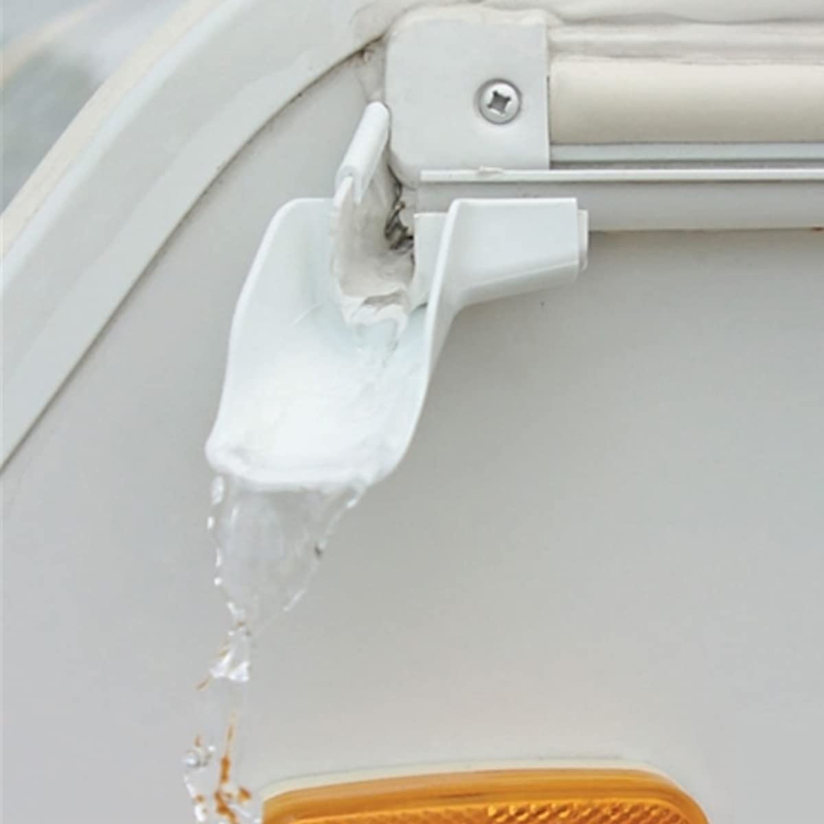 RV Gutter Spouts, White Rain Gutter Extensions to Protect The Top of RV in Rainy Days, Reduce Dirt and Black Streaks on Your RV(4 Left & 4 Right)