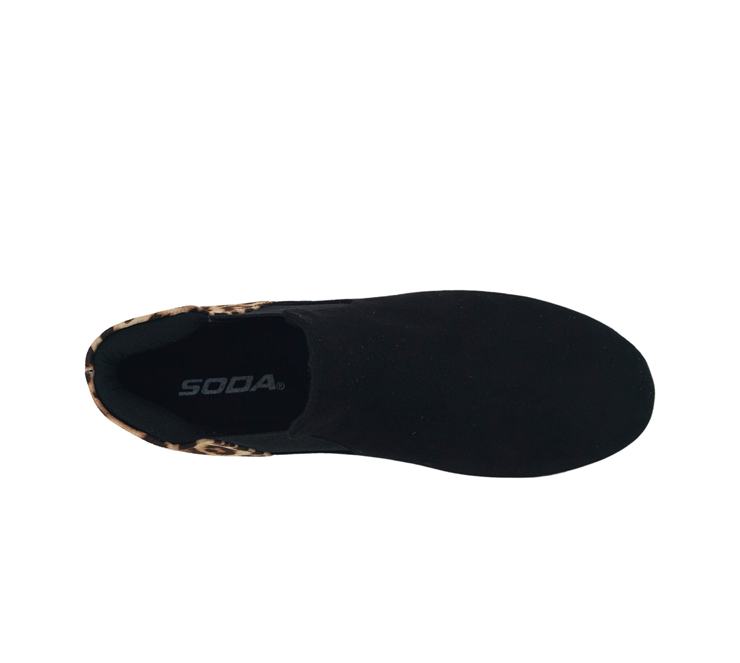 Soda Women's Woods Chelsea Canvas Platform Cushion Foam Sneakers (Oak Cheetah/Black, numeric_11)