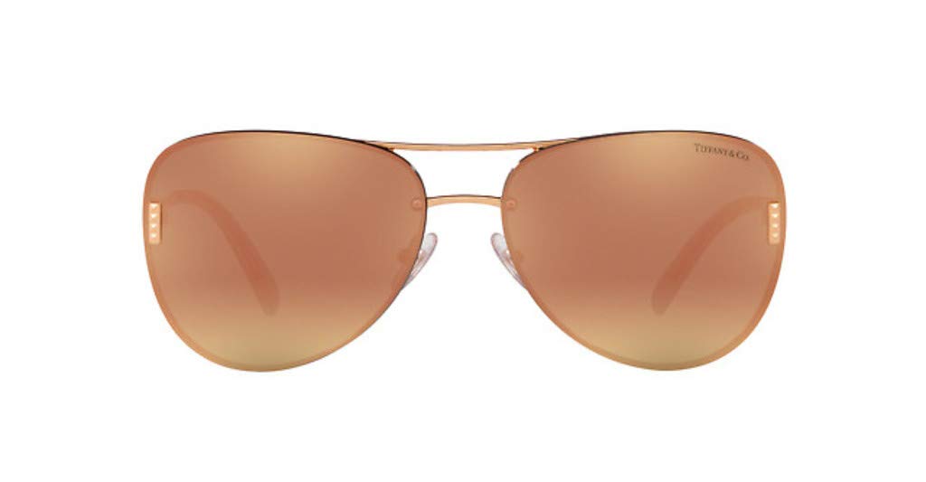 Tiffany & Co TF3066 - 61054Z Sunglasses RUBEDO w/ GREY MIRROR ROSE GOLD Lens 62mm