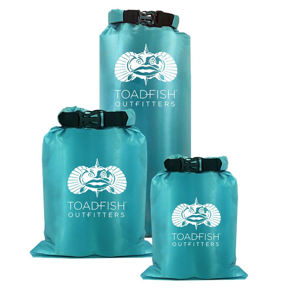 Toadfish Waterproof Dry Bags, 3-Pack Roll Top Dry Compression Sack, Keeps Gear Dry for Kayaking, Beach, Paddle Boarding, Water Sports, Fishing, Camping