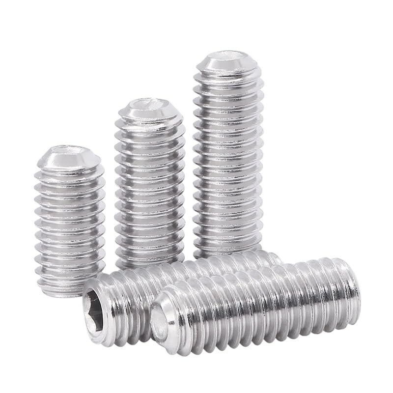 RAKTDA Hexagon Socket Screws 304 Stainless Steel concave end Set Screw Inner Hexagonal Headless Machine Rice top Wire Stop Screw (Size : M5*12 5pcs)