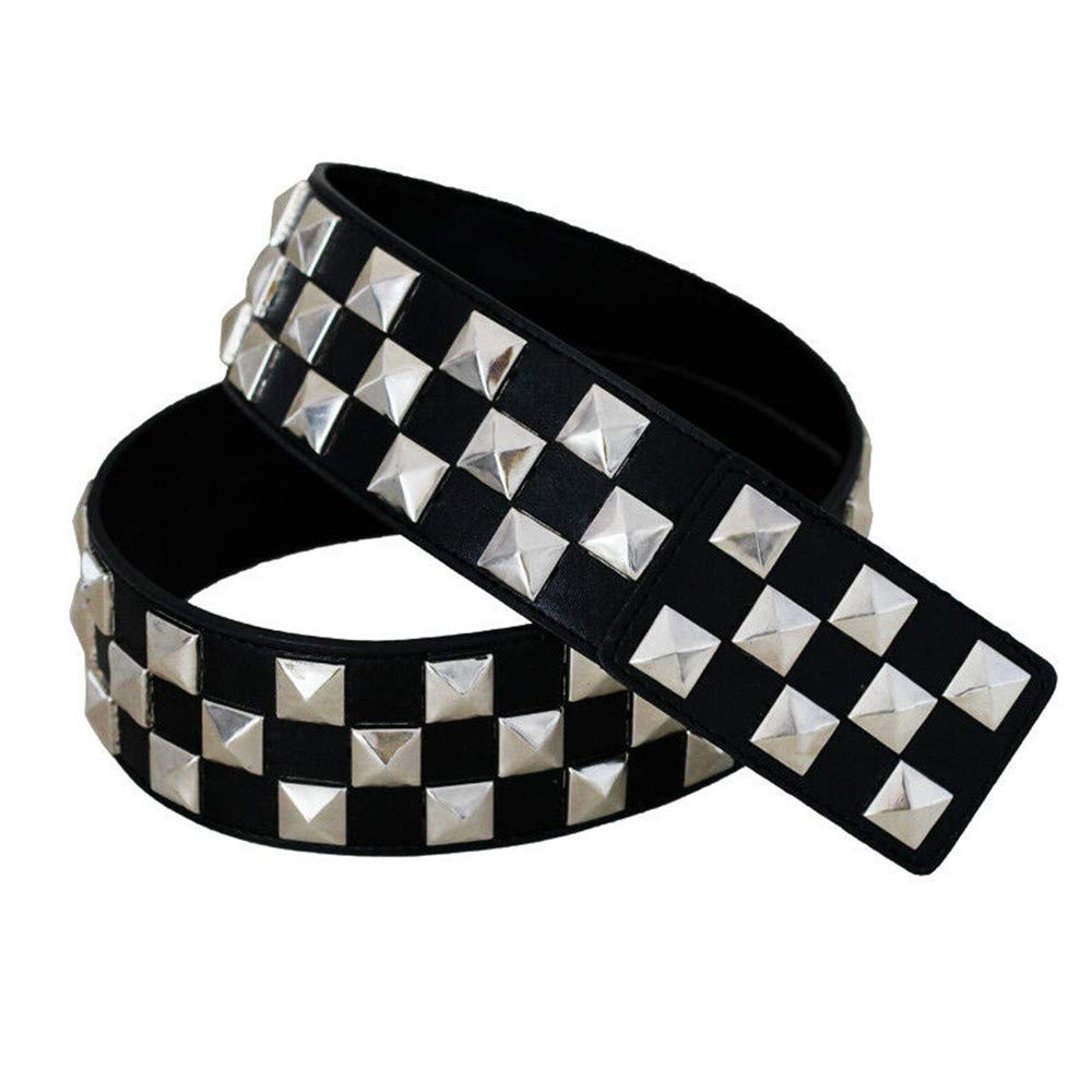 Shopular New Black White Casual Waistband Wild Punk Fashion Studded Rivet Belt Band New 39 inch