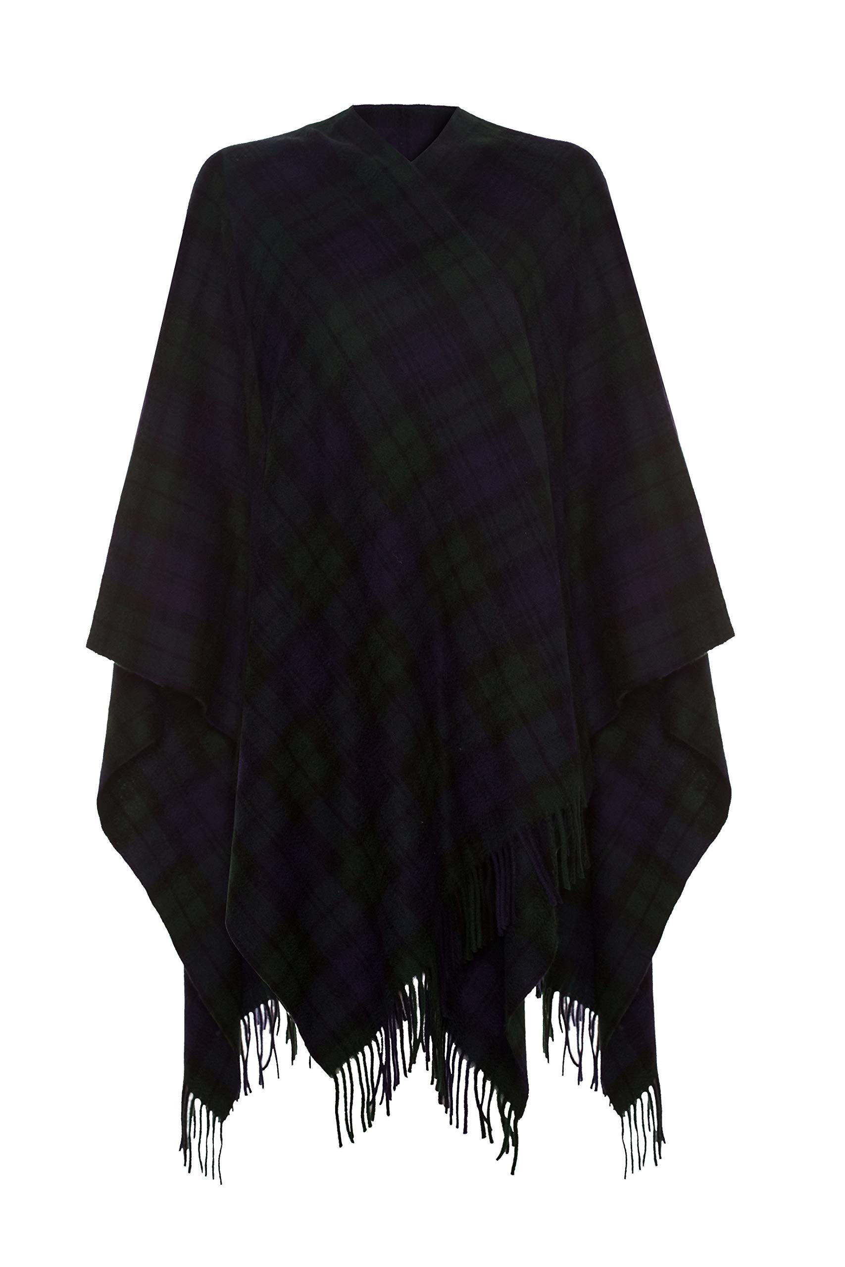 Shepherds Land 100% Lambswool Ruana, Black