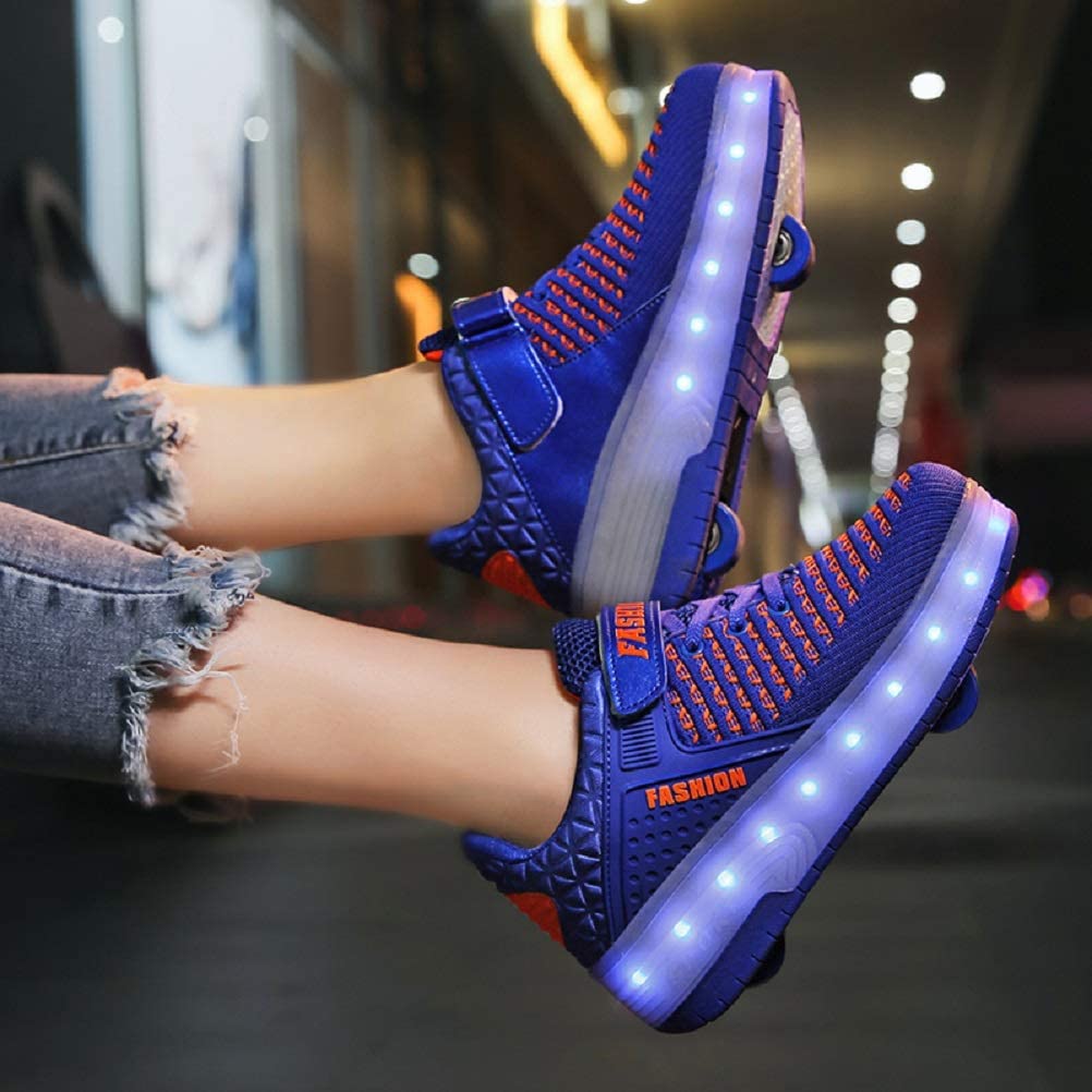 Ufatansy USB Charging Roller Shoes for Kids Boys Girls Roller Skates Shoes Wheels Sneakers