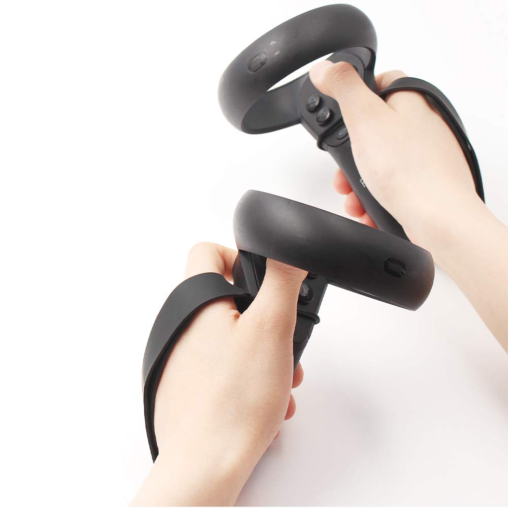 Touch Controller Grip Cover and Knuckle Strap for Oculus Quest/Oculus Rift S, Professional Silicone Protection Accessories, 2 Pack