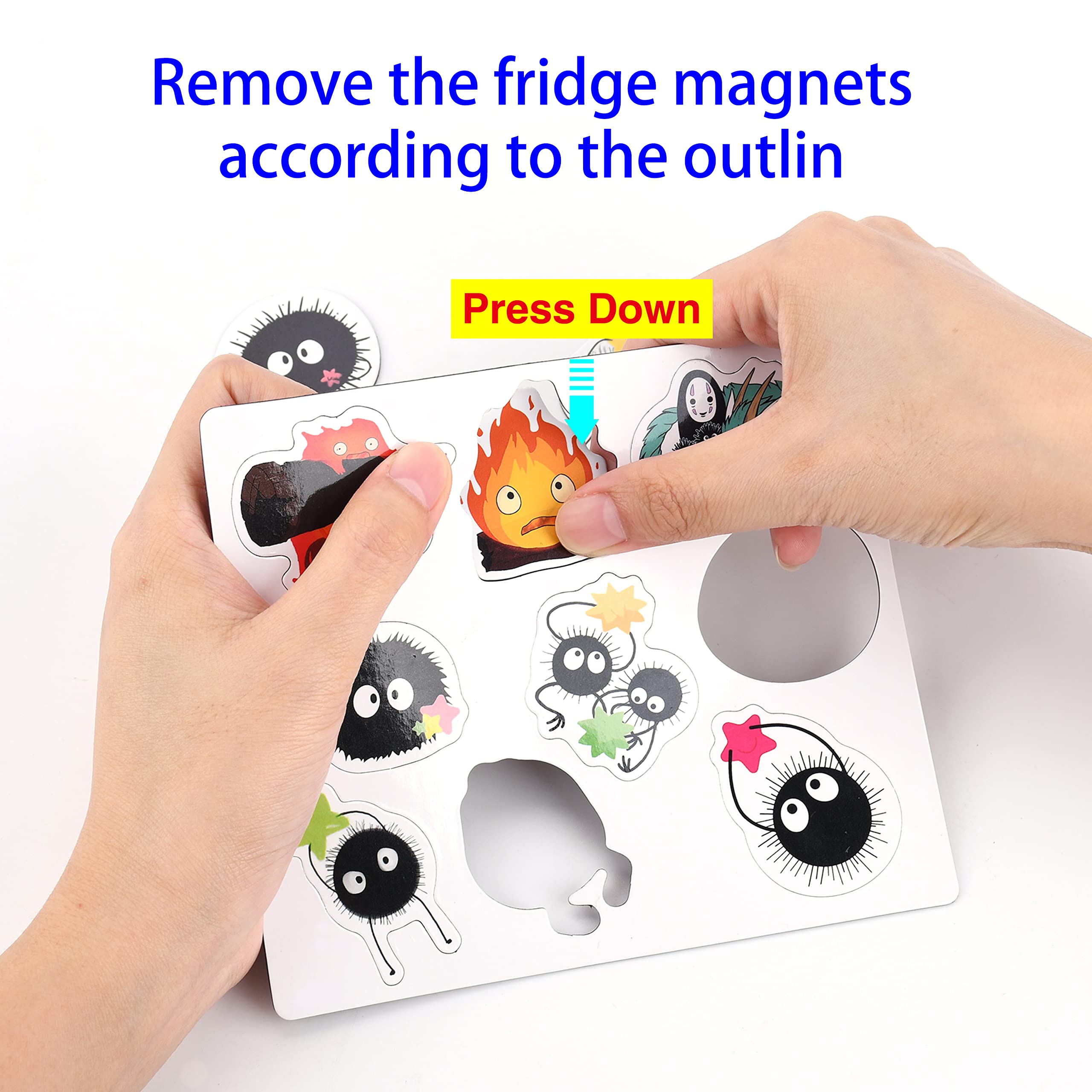 Pounchi Soot Sprites Fridge Magnet (9 Pack) Anime Magnet Bumper Office Cabinets Decoration Fridge Metal Magnet Flexible Reusable Magnetic Vinyl