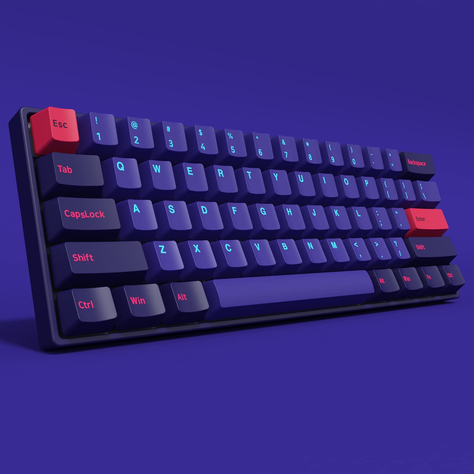 YUNZII AKKO NEON 3061 61 Keys Bluetooth 5.0 Wireless/Wired Mechanical Keyboard with RGB, NKRO, PBT Keycap,Programmable (Gateron Orange Switch)