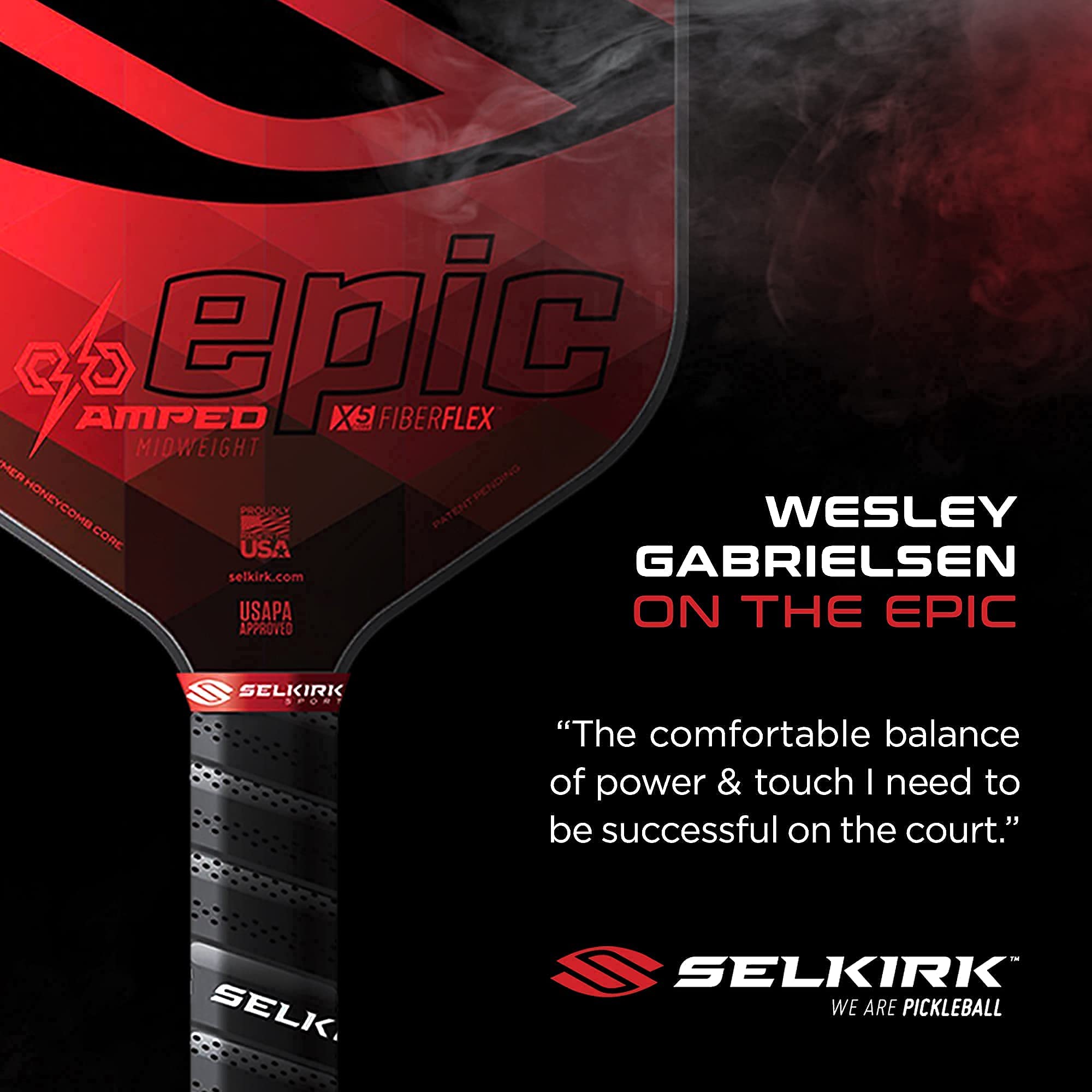 Selkirk Amped Pickleball Paddle | Fiberglass Pickleball Paddle with a Polypropylene X5 Core | Pickleball Rackets Made in The USA | 2021 S2 Lightweight Sapphire Blue |