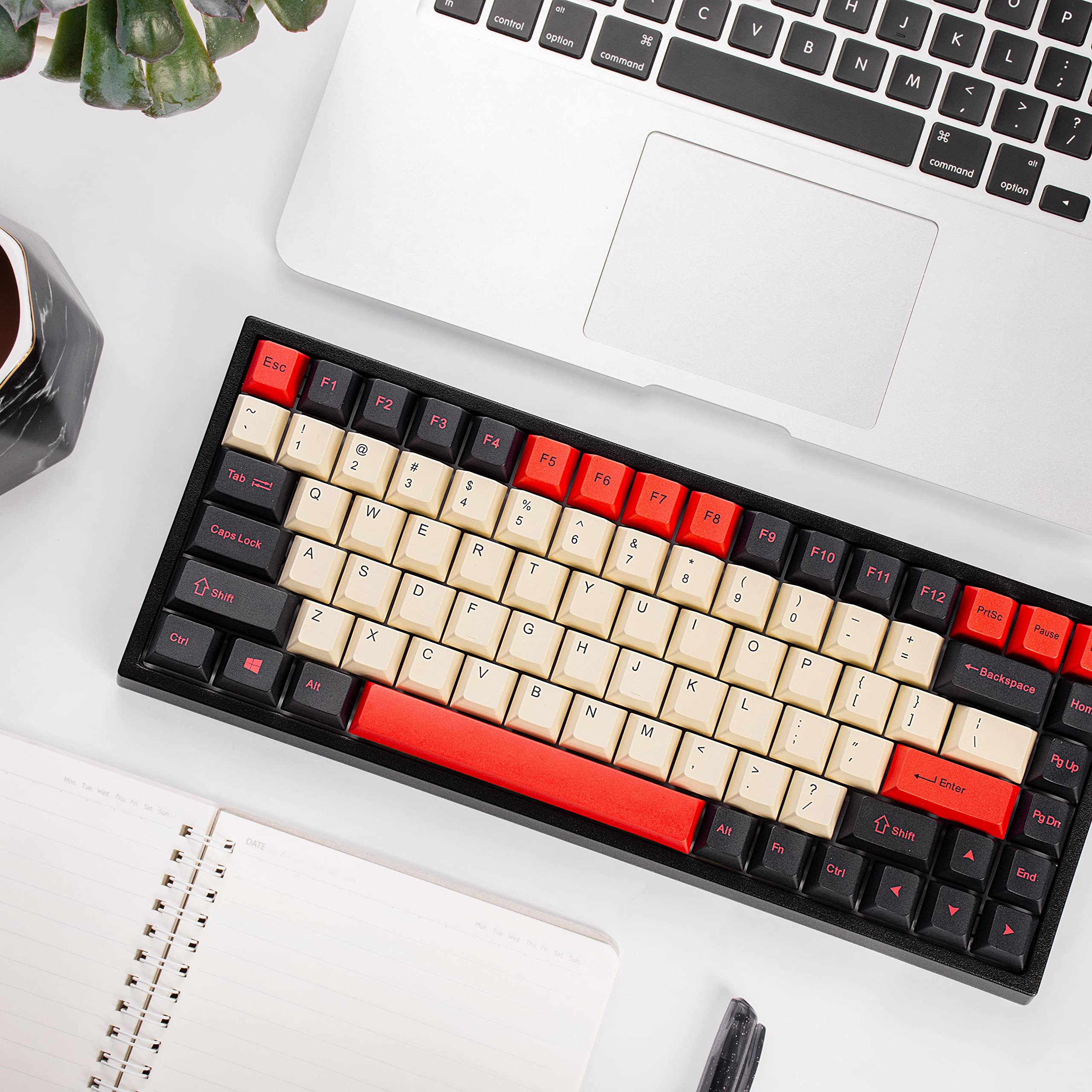 YUNZII KC84 SP 84 Keys Hot Swappable Mechanical Keyboard with PBT Dye-subbed Keycaps, RGB,NKRO Programmable Keyboard (Gateron Black Switch, Carving Front SP Black)