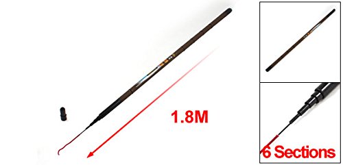 Sourcing Map Carbon Fiber Plastic Telescopic Fish Rod/Pole - Black, 1.8 m
