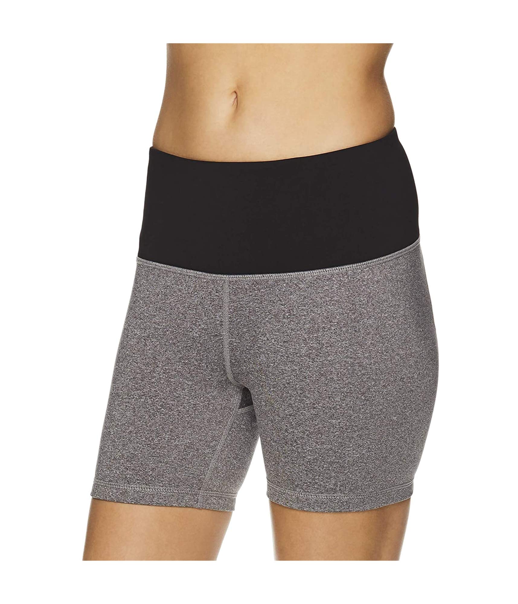 Reebok Womens Fitted Highrise Athletic Compression Shorts, Grey, Medium