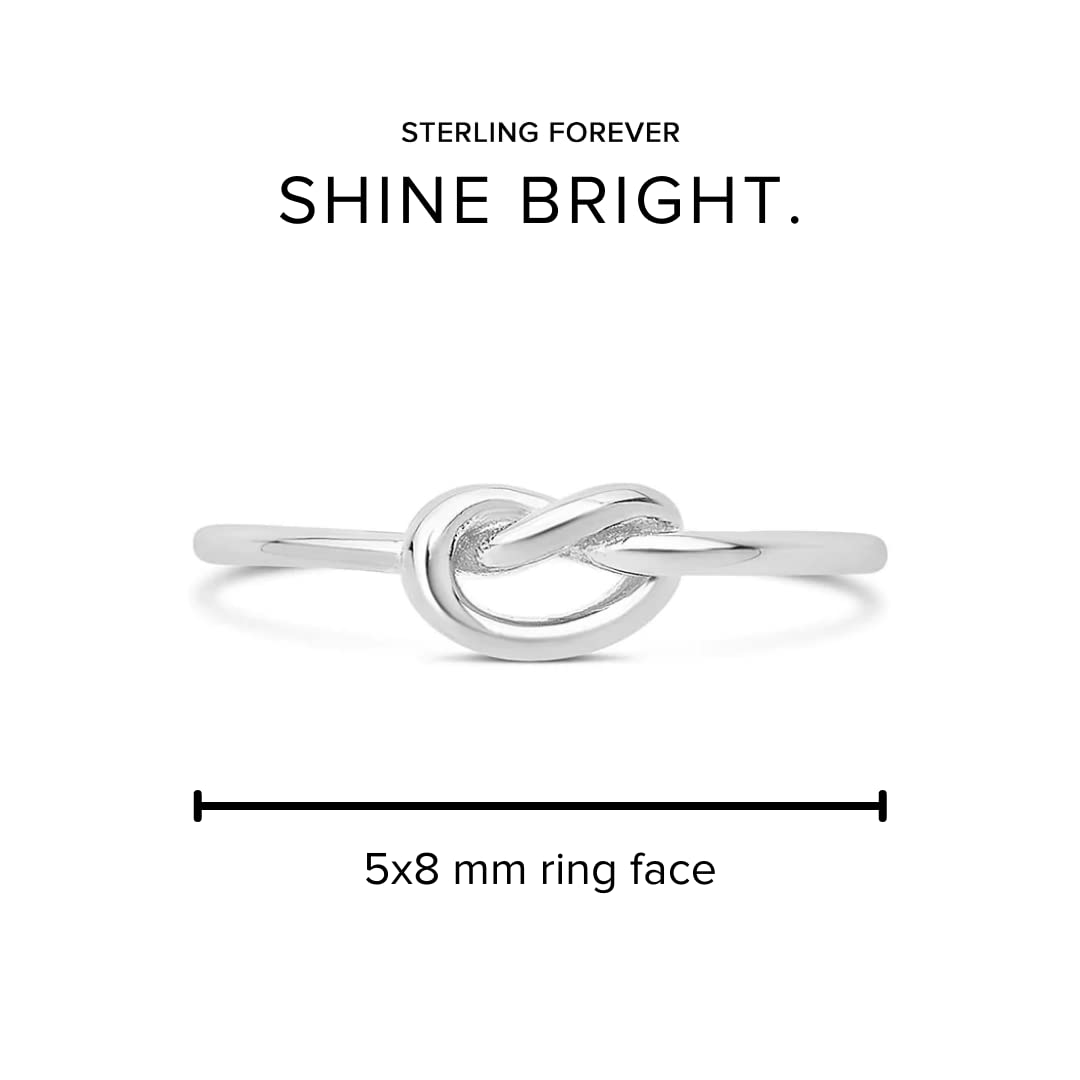 Sterling Forever - Love Knot Ring – Simple and Authentic Relationship Ring for Girlfriend, Wife or Soulmate – Trendy and Unique Ring for Women or Teens