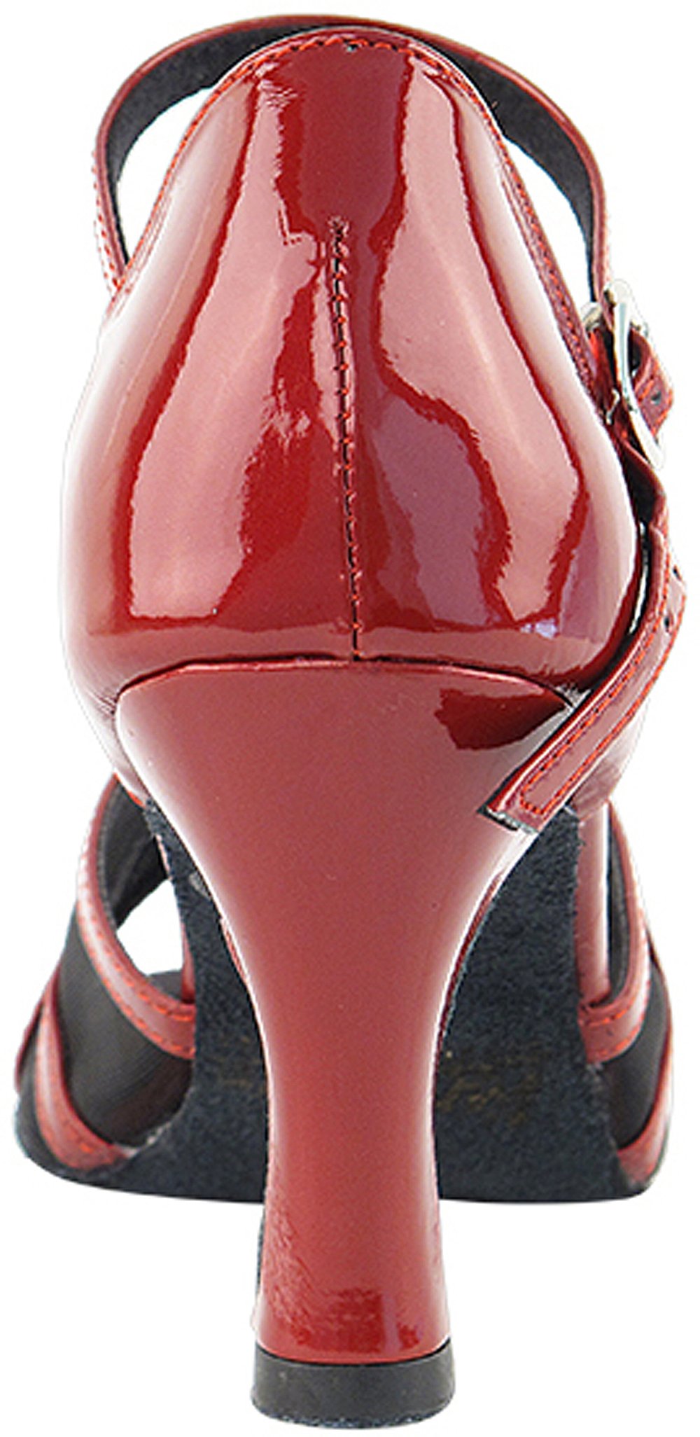 Women's Ballroom Dance Shoes Tango Wedding Salsa Dance Shoes Red Patent & Black Mesh 6027EB Comfortable - Very Fine 3" Heel 8 M US [Bundle of 5]