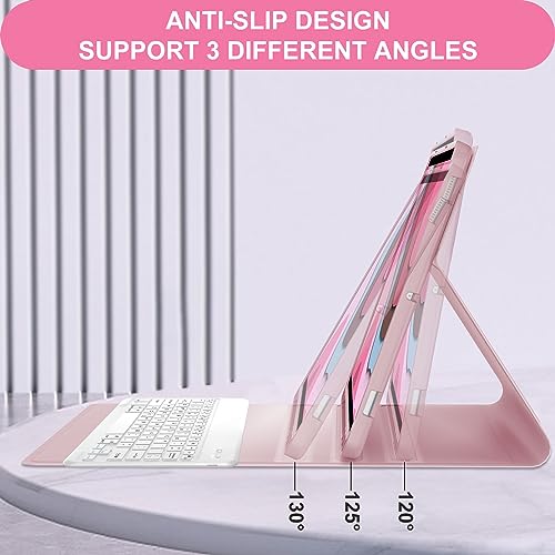 Samsung Galaxy Tab S7 FE (5G)/S8 Plus/S7 Plus Case with Keyboard, Detachable Wireless Bluetooth Keyboard, Protective Stand Cover, Smart Folio Case with S Pen Holder for Tablet S8 +/S7 FE/S7+ 12.4 inch