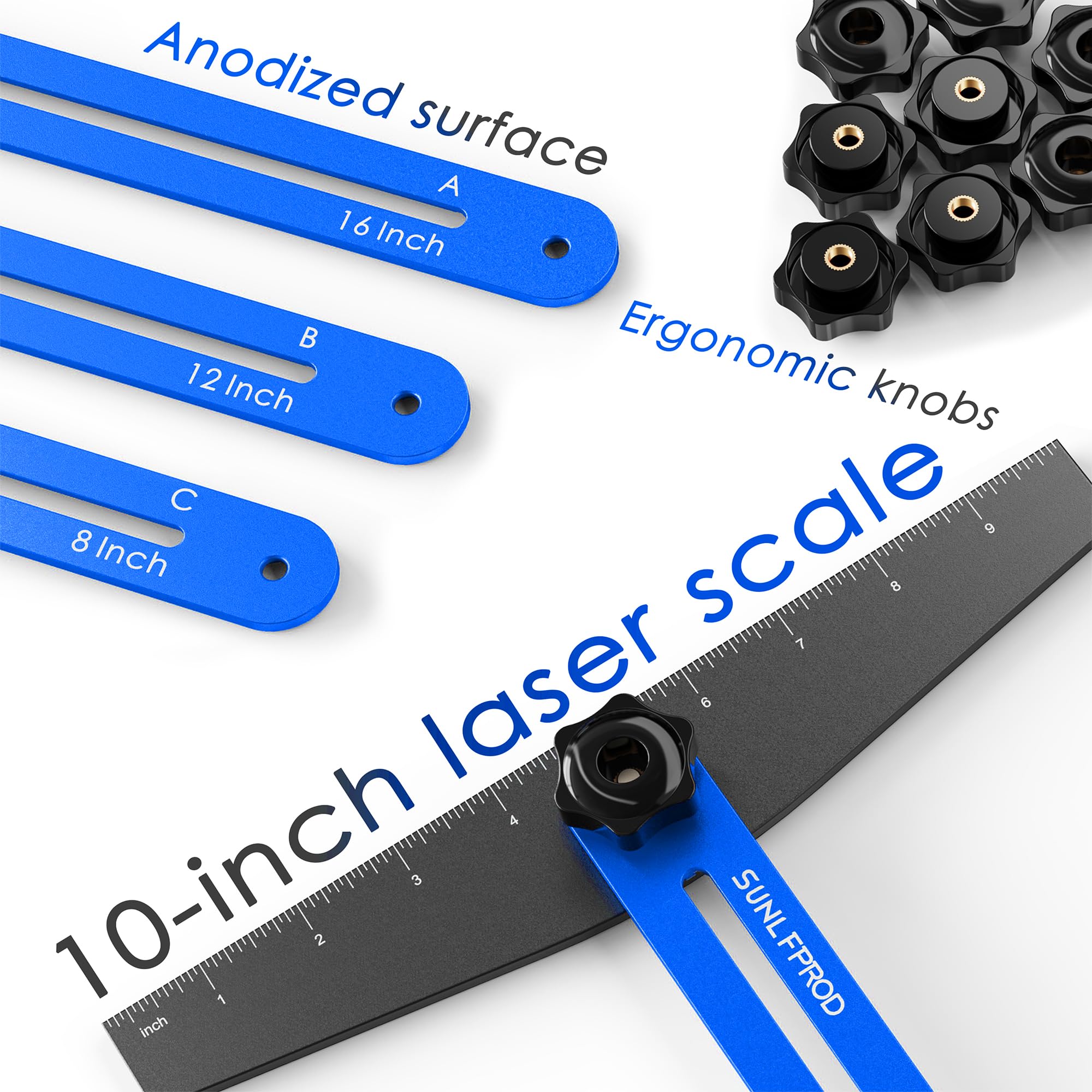 SUNLFPROD Stair Tread Template Tool Metal Stair Tread Gauge, Shelf Layout Tool & Stair Tread Jig, Measuring Stair Tool Compatible with Many Types of Layout Projects