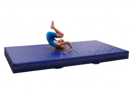 Team Sports Gymnastics 4" Skill Throw Landing Mats 4'x8', Blue Vinyl and 1.8 Density Poly-Foam