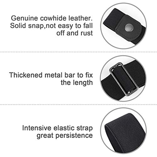 WERFORU No Buckle Elastic Belt for Men Stretch Buckle Free Belt for Jeans Pants 1.38 Inches Wide, Blue, Large(Pants Size 30-48 Inches)