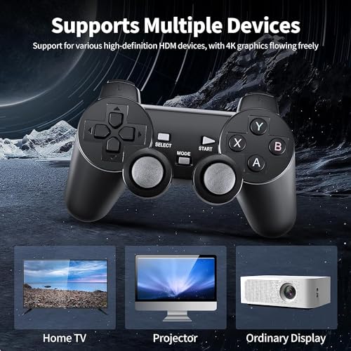 Retro Game Console, Nostalgia Stick Game,Wireless Retro Play Game Stick,Plug and Play Video Game Stick Built in 12000+ Games,4K HDMI Output,9 Classic Emulators,with Dual 2.4G Wireless Controllers 001