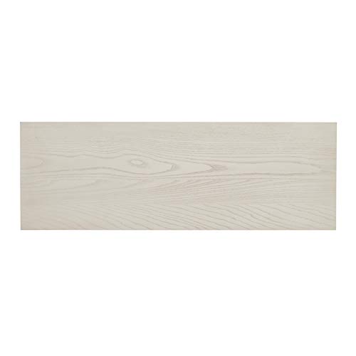 Powell Linon Willow Wood Dining Bench in Smokey White and Dark Gray