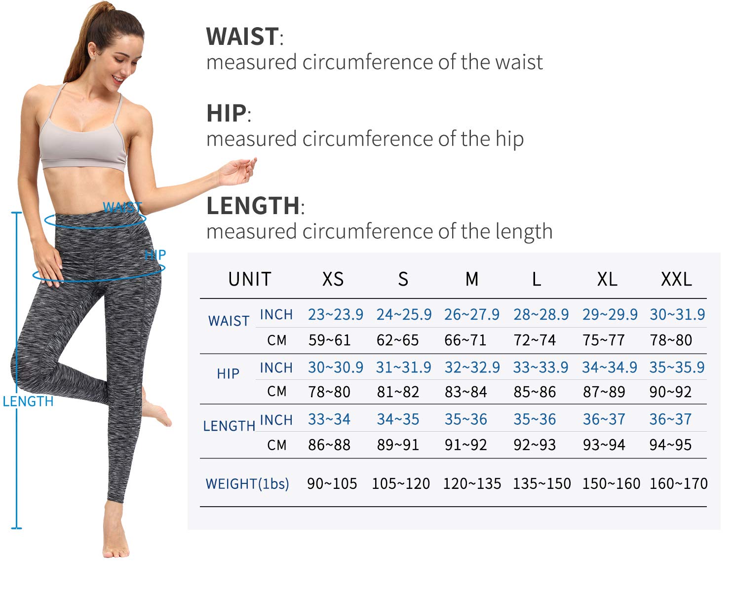 PHISOCKAT 2 Pack High Waist Yoga Pants with Pockets, Tummy Control Leggings, Workout 4 Way Stretch Yoga Leggings
