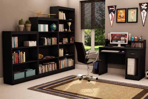 South Shore Axess Desk with Keyboard Tray, Black