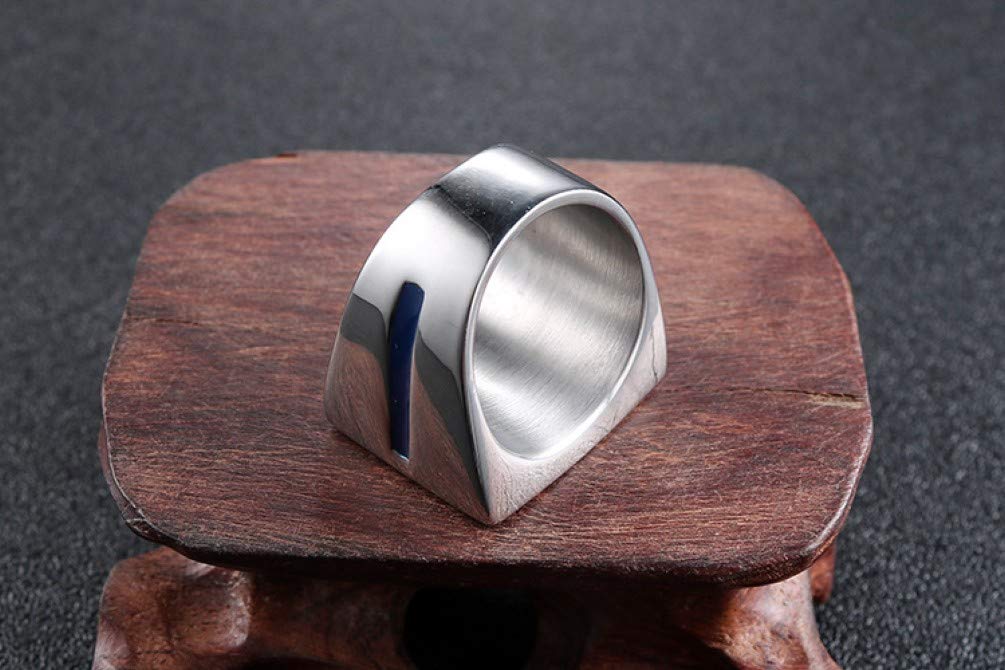 Sping Jewelry Blue Line USA Flag Ring Black American Police Flags Signet Biker Band