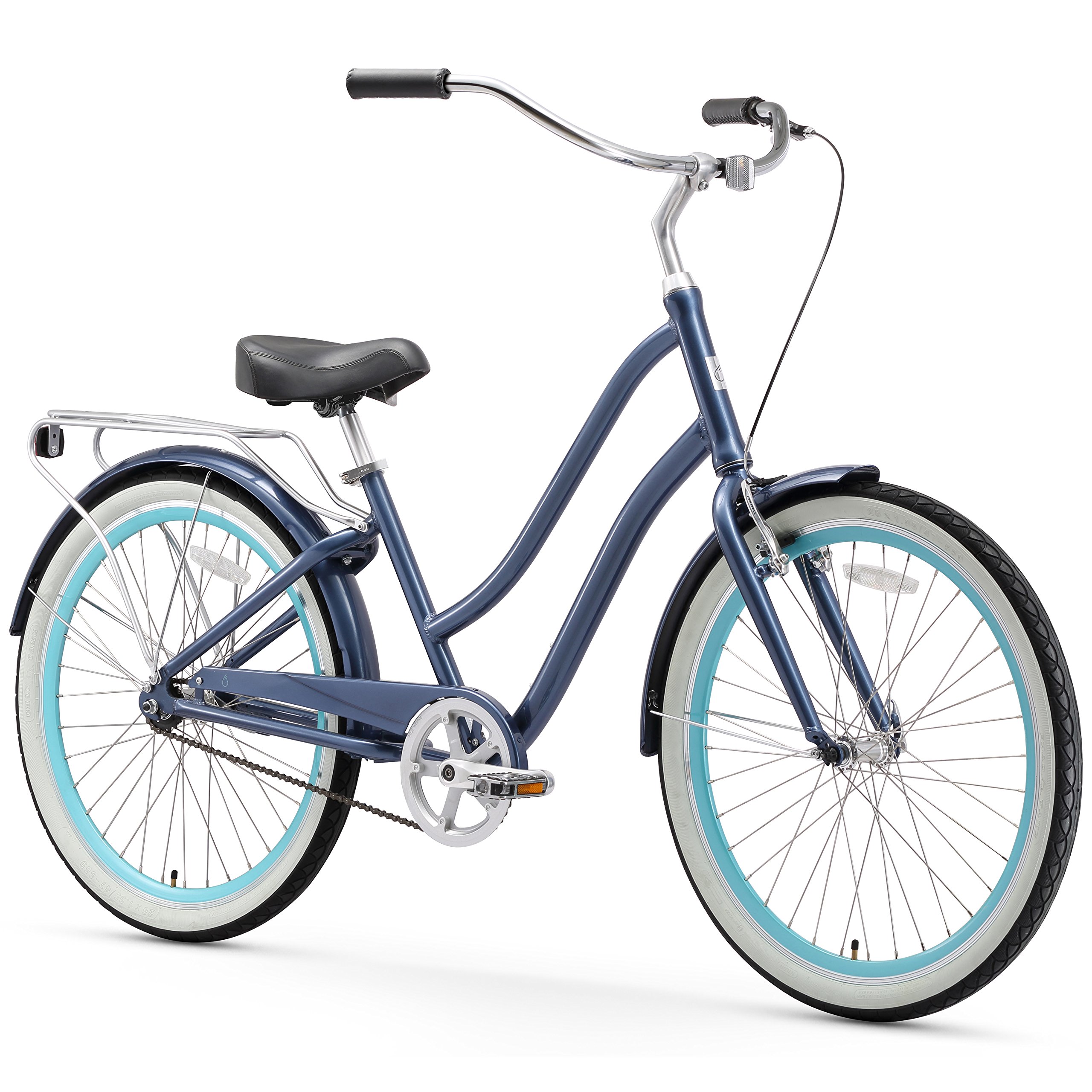 sixthreezero EVRYjourney Women's 1/3/7/21 Speed Step-Through Hybrid Cruiser Bicycle, 26"/24" Wheels, Multiple Colors
