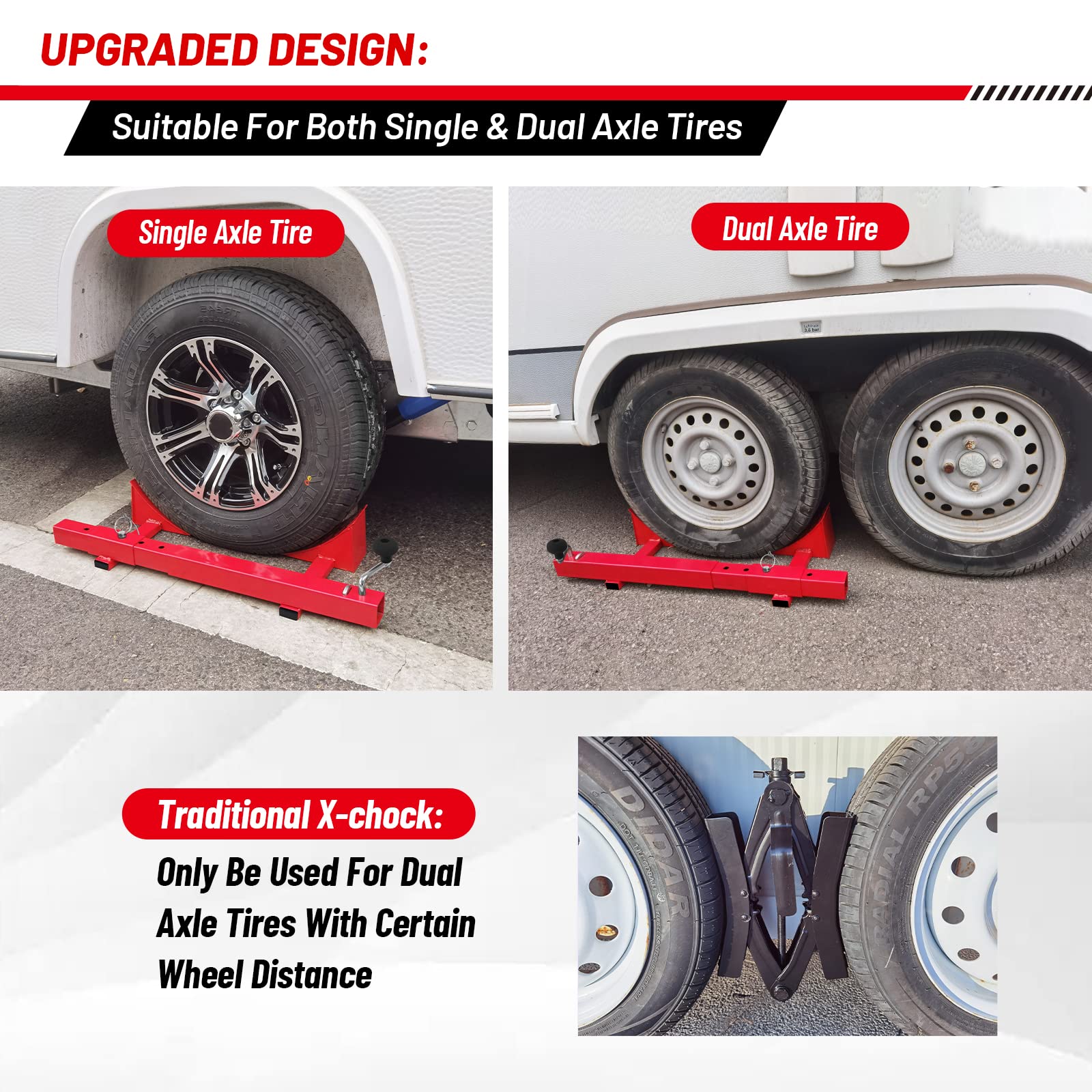ROBLOCK Camper Leveler Blocks with Curved Levelers, Wheel Chocks and Non-Slip Rubber Mats, RV Leveling Blocks Works for 30,000 LBS RV, Trailer, Truck