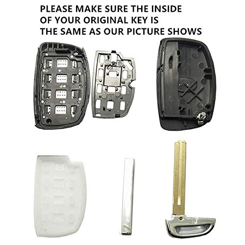 Replacement Hyundai Key Fob Shell Case with 4 Button Fit for Hyundai IX25 IX35 Elantra Sonata Verna Key Remote Control Key Fob Shell