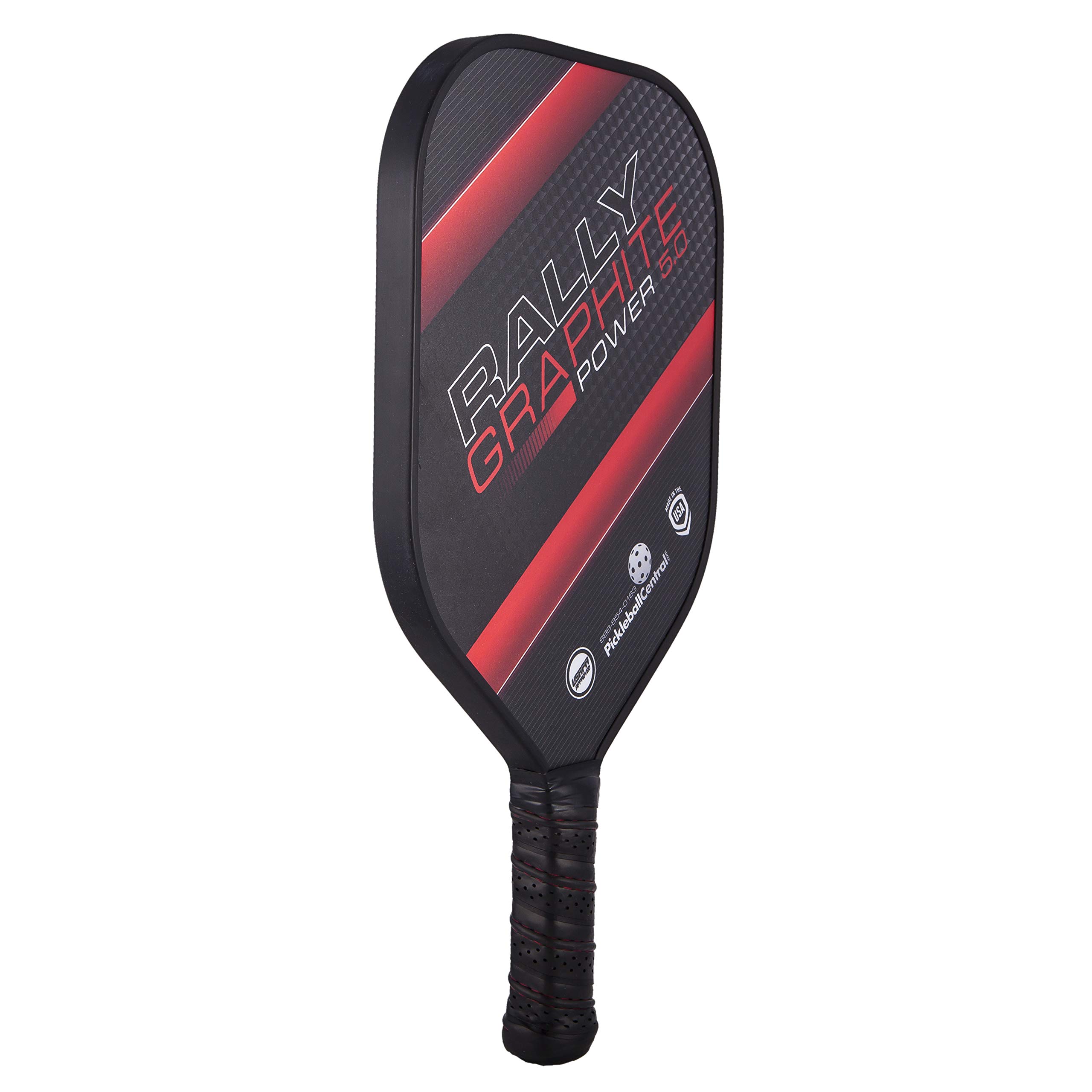 Pickleball Paddle - Rally Graphite Power 5.0 | Honeycomb Core, Graphite/Poly Hybrid Composite Face | Paddle Cover Included | Red/Standard Grip