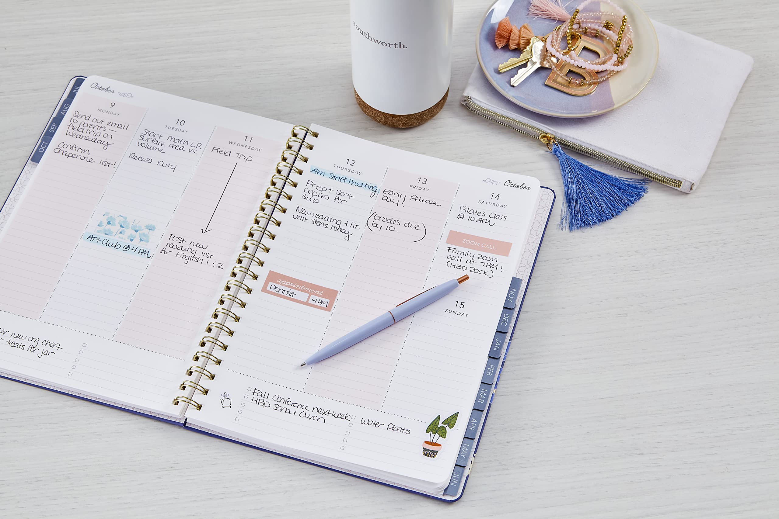Southworth Academic Planner (July 2023-June 2024), 8.5" x 11", Whimsical Field, Premium 28#/105 gsm Paper, Twin Wire (92041)